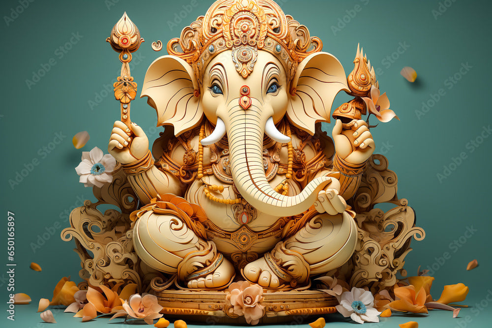 3D Carved Ganesh Ji Wallpaper – Myindianthings