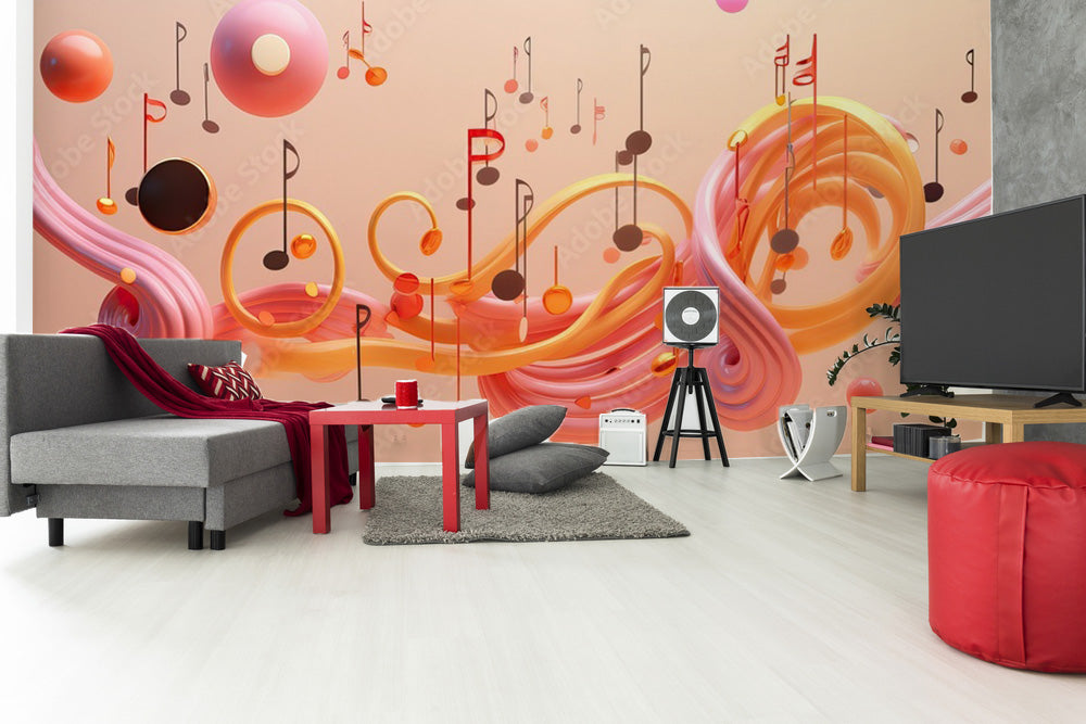 3D Render Music Themed Music Wallpaper – Myindianthings