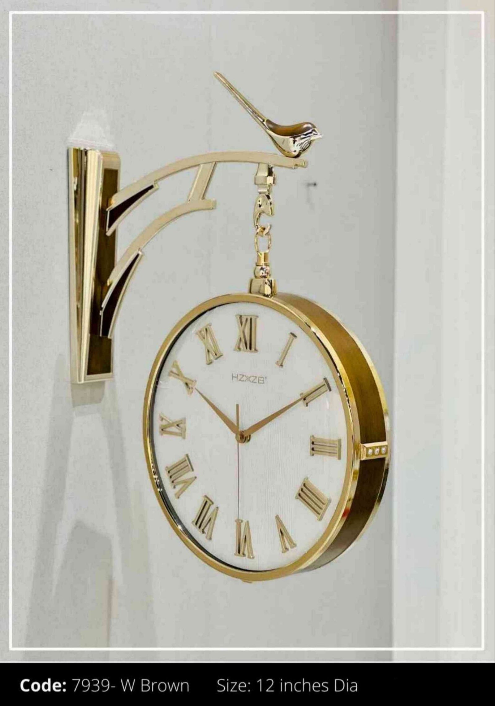 Gold Shaded Imported Wall Clock – Myindianthings