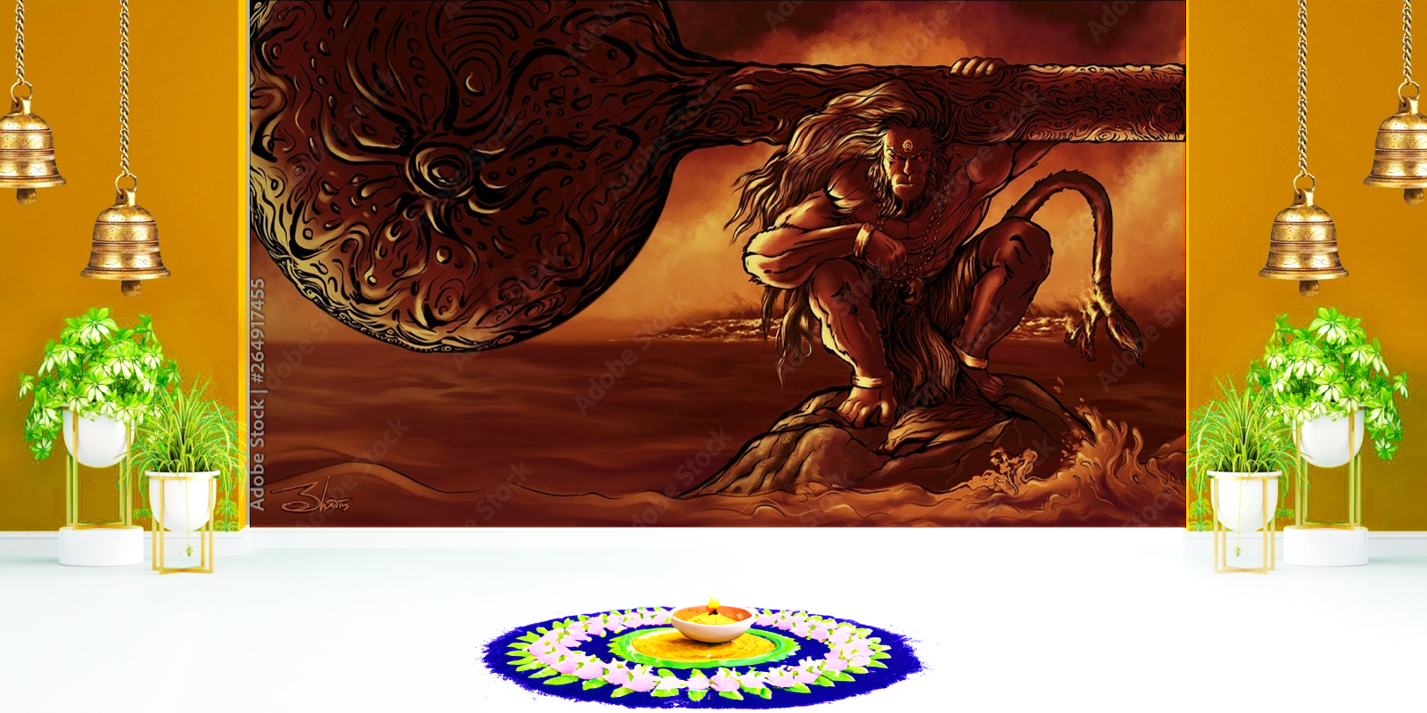 Beautiful Animated Hanuman Ji Wallpaper – Myindianthings