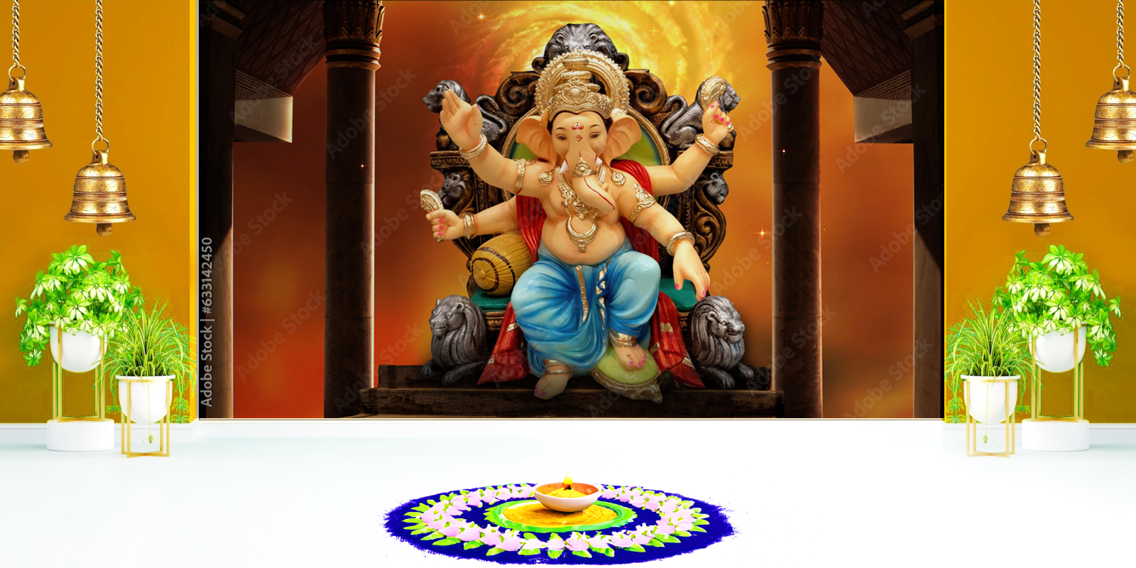 Char Bhuja Ganesh Ji Wallpaper – Myindianthings