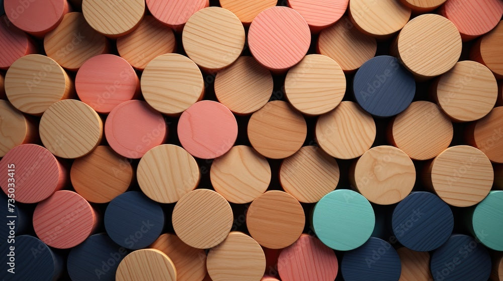 Circular Shapes Pattern Wooden Wallpaper – Myindianthings
