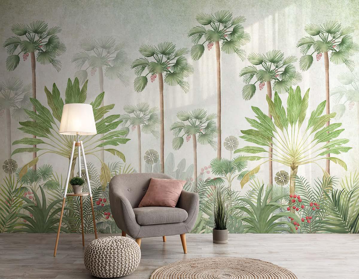 Coconut Trees Theme Tropical Wallpaper – Myindianthings