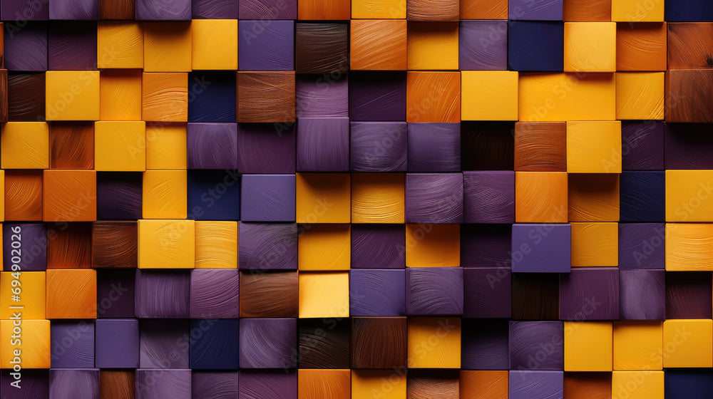 Colorful Blocks Wooden Wallpaper – Myindianthings