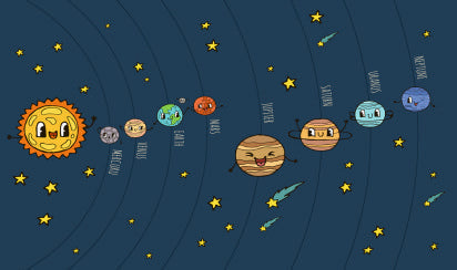 Cute Comical Solar System Kids Wallpaper – Myindianthings