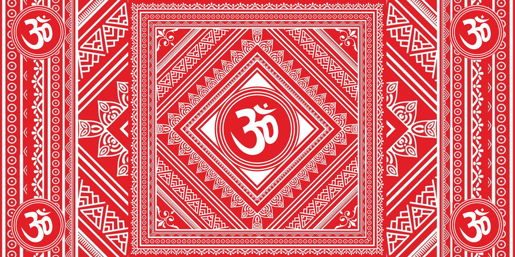 Delightful Red Colored Om Wallpaper – Myindianthings