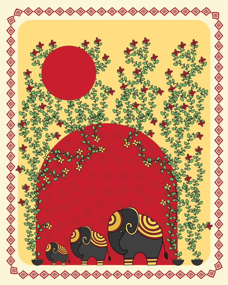 Elegant Madhubani Art Indian Pattern Wallpaper – Myindianthings