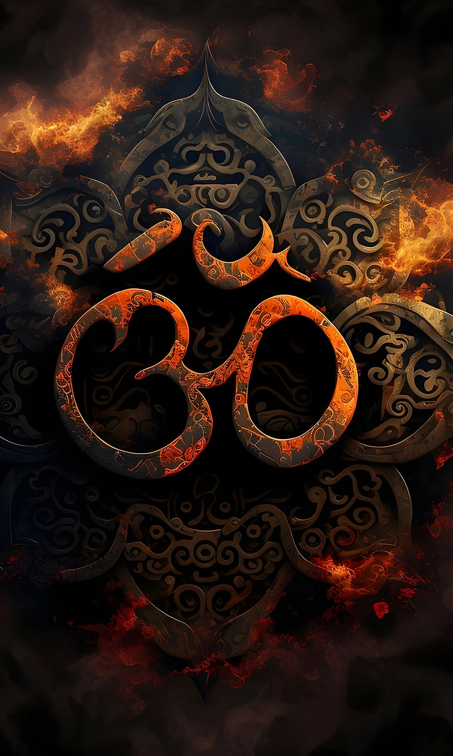 Eye Catching Fire Waves Designed Om Wallpaper – Myindianthings