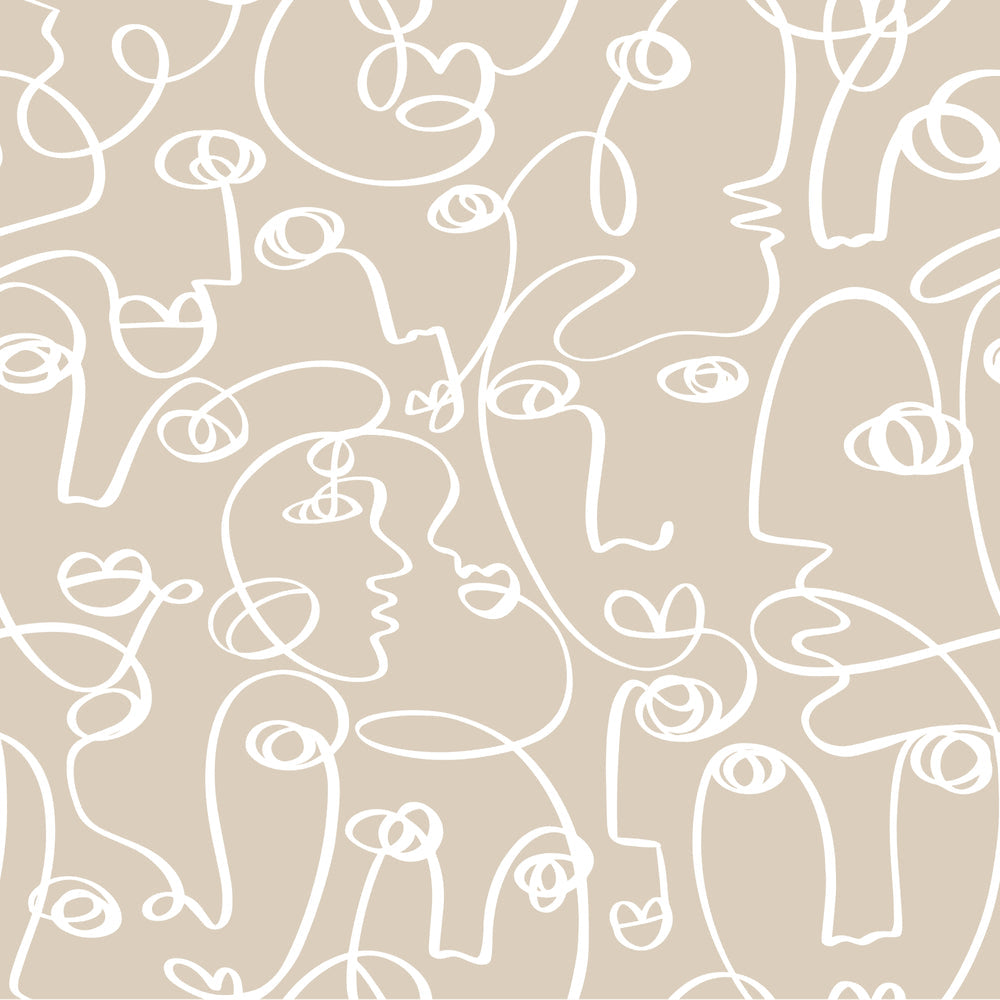 Facial Line Art Boho Wallpaper – Myindianthings