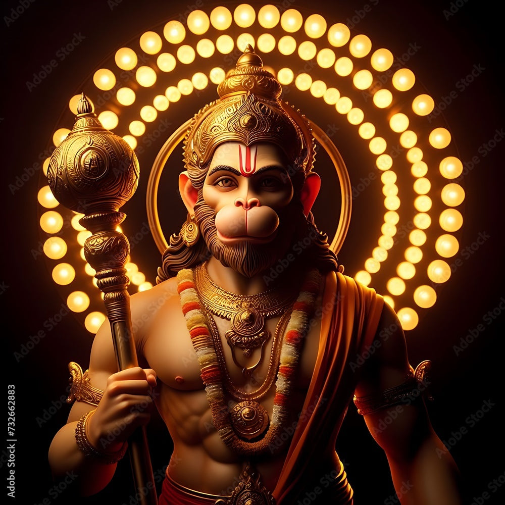 Glowing Lord Hanuman Ji Wallpaper – Myindianthings
