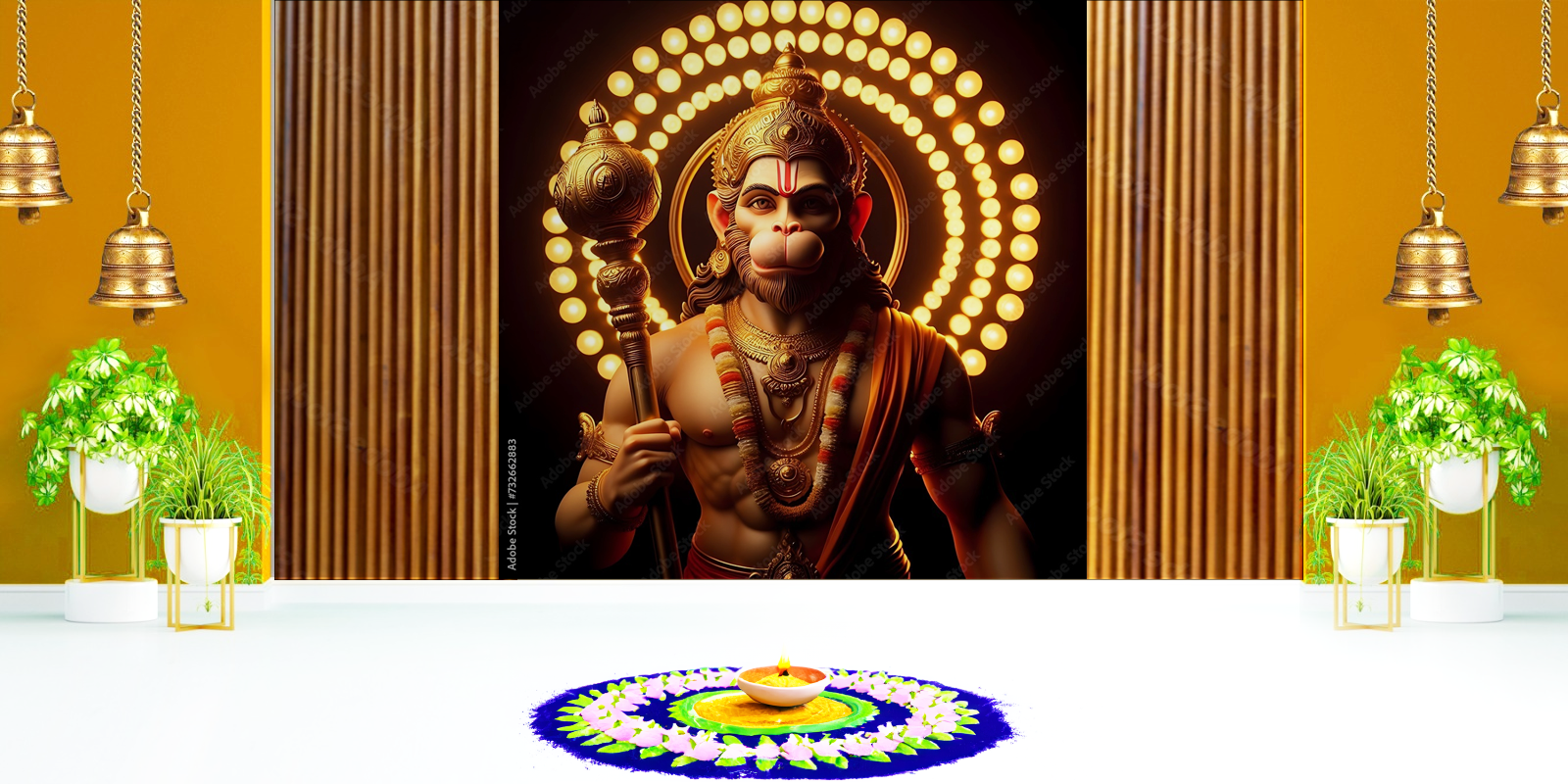 Glowing Lord Hanuman Ji Wallpaper – Myindianthings
