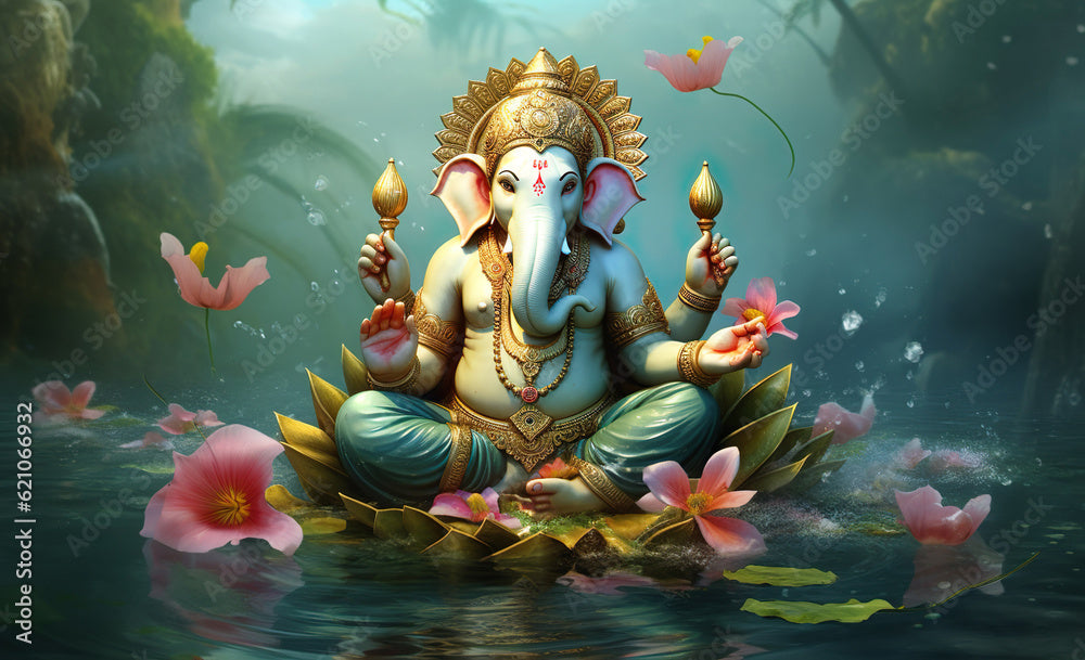 Greenery Ganesh Ji Wallpaper – Myindianthings
