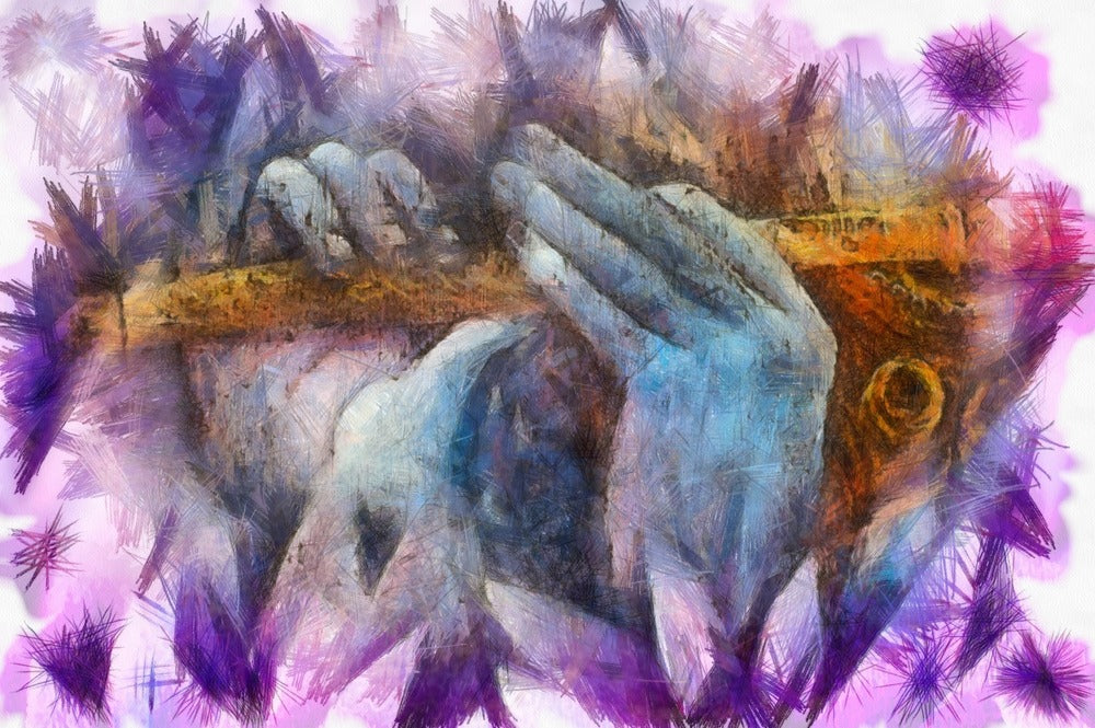 Hands Of Lord Krishna Holding A Flute Wallpaper – Myindianthings