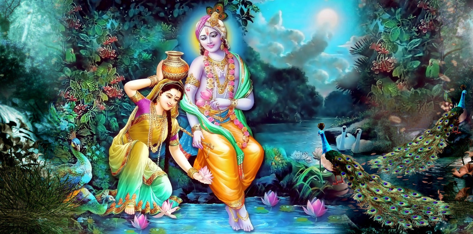 Hindu God Shri Radha Rani and Krishna Wallpaper – Myindianthings