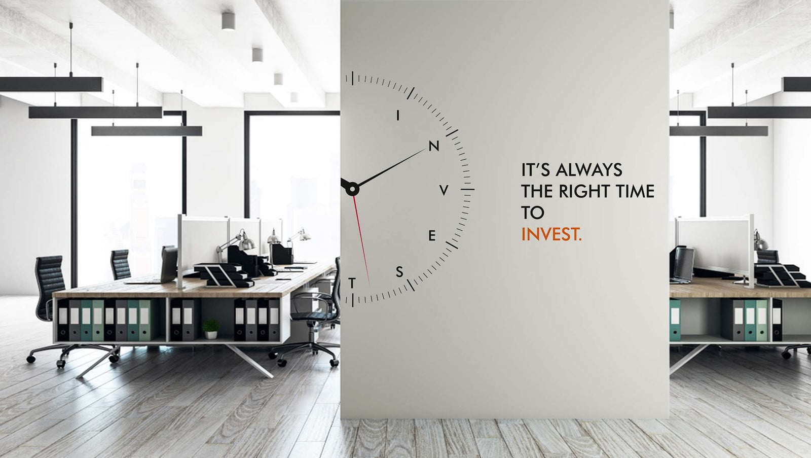 Invest On Time Theme Office Wallpaper – Myindianthings