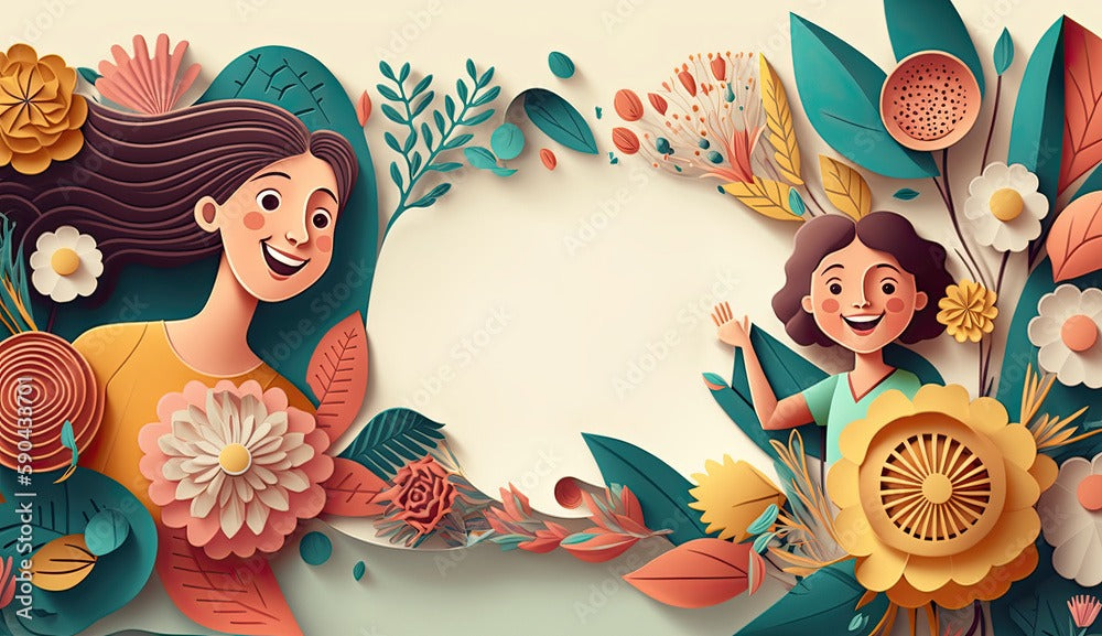Mother And Daughter 3D Design Wallpaper – Myindianthings