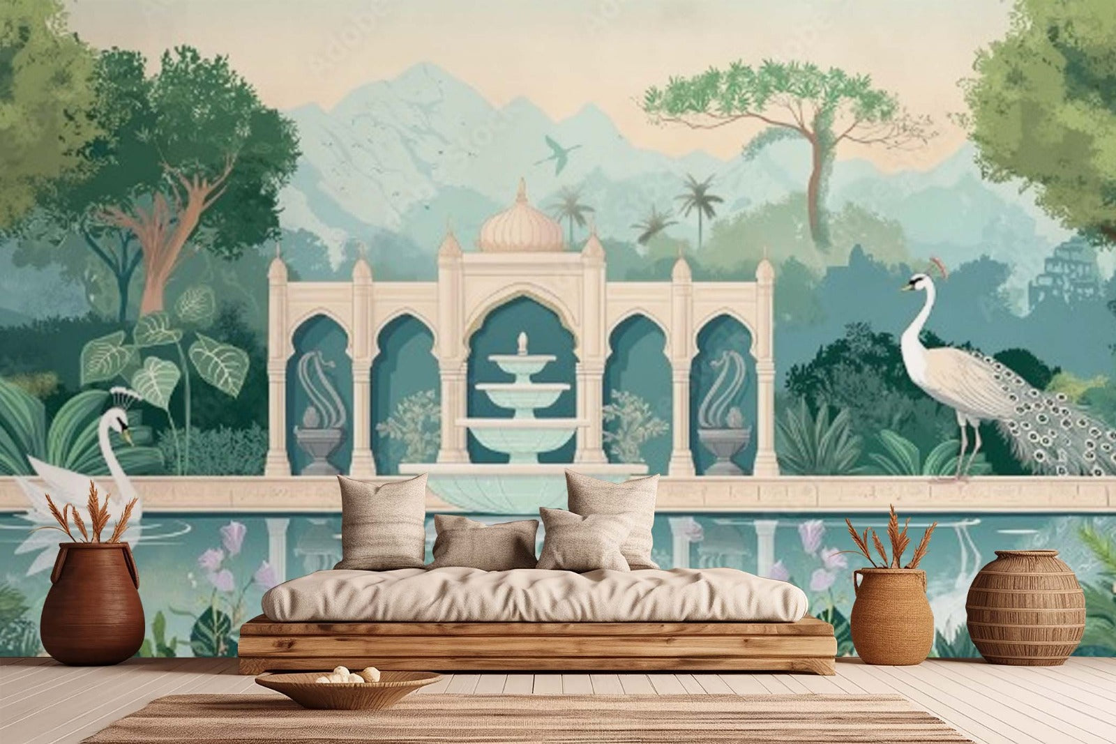 Mughal Garden Themed Indian Pattern Wallpaper – Myindianthings