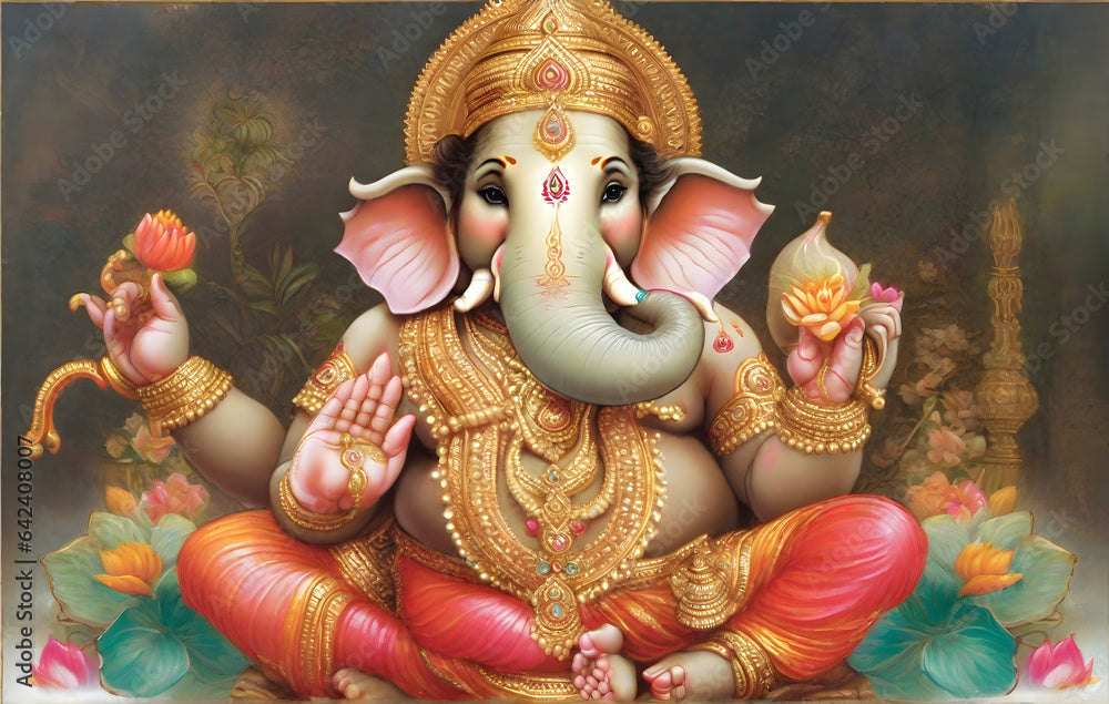 Multicolored Lord Ganesh Ji Wallpaper – Myindianthings