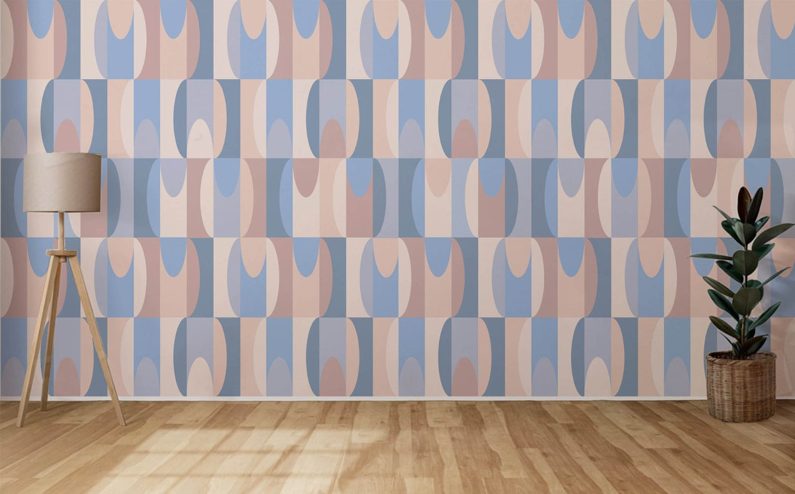Semi Curved Abstract Pattern Geometric Wallpaper – Myindianthings