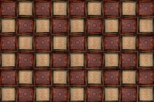 Square Box Pattern Wooden Wallpaper – Myindianthings
