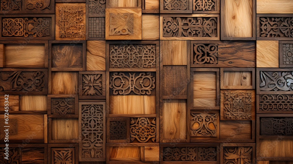 Stunning Design Pattern Wooden Wallpaper – Myindianthings
