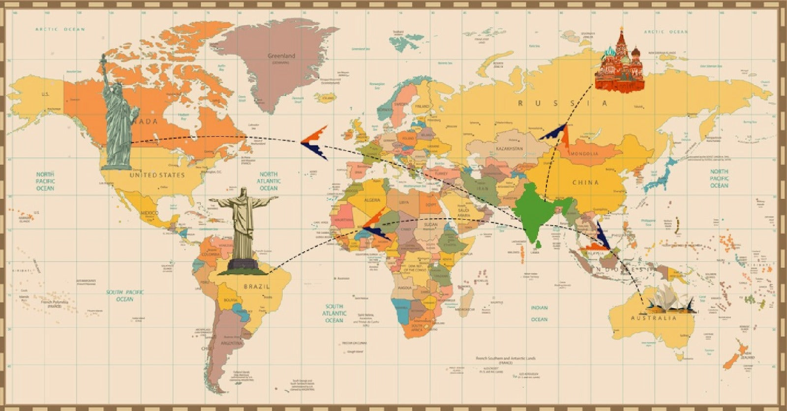 Super Attractive World Map Wallpaper – Myindianthings