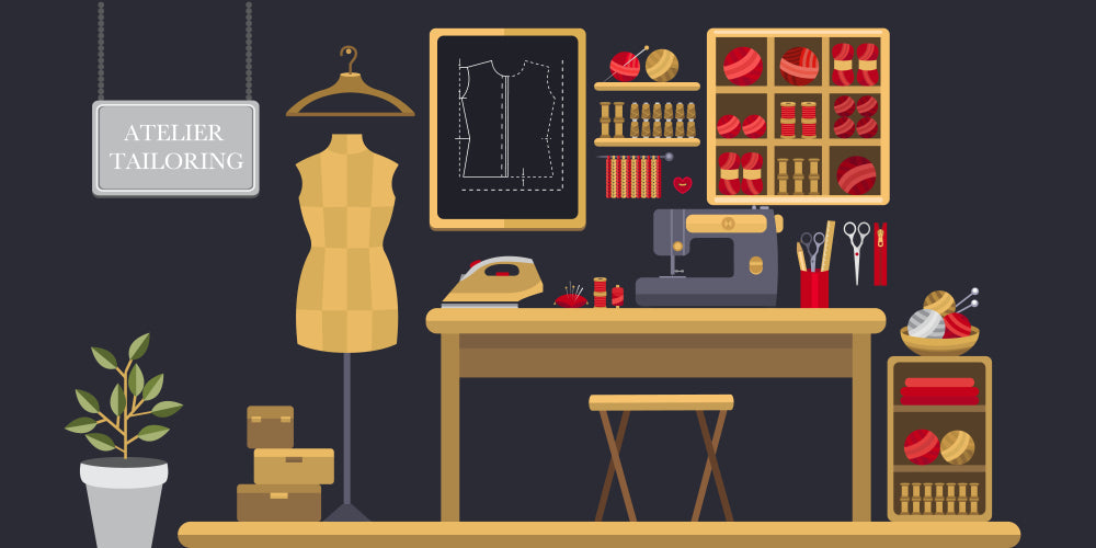 Tailoring Package Themed Boutique Wallpaper – Myindianthings