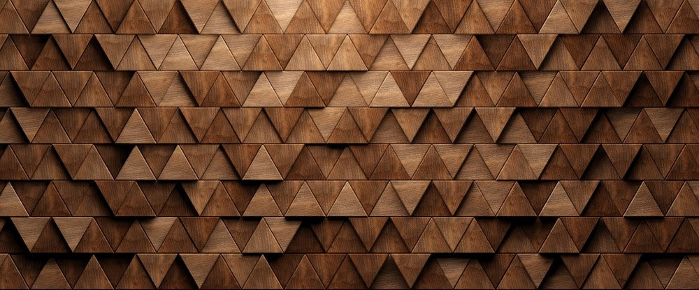 Triangular Pattern Wooden Wallpaper – Myindianthings