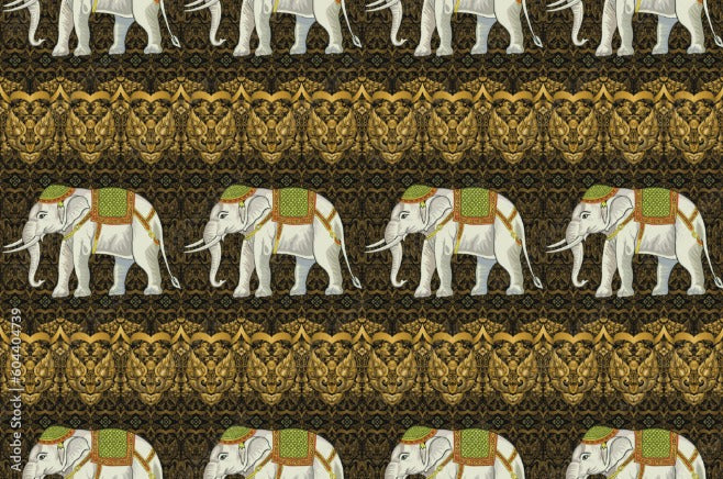 Unique Elephant Pattern Wallpaper – Myindianthings