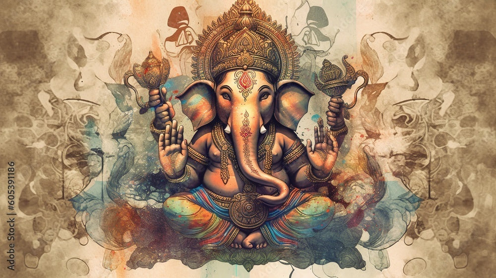 Vintage Look Ganesh Ji Wallpaper – Myindianthings