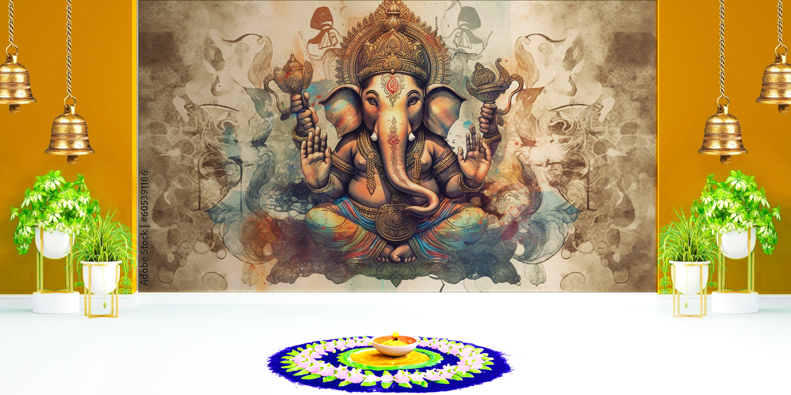 Vintage Look Ganesh Ji Wallpaper – Myindianthings