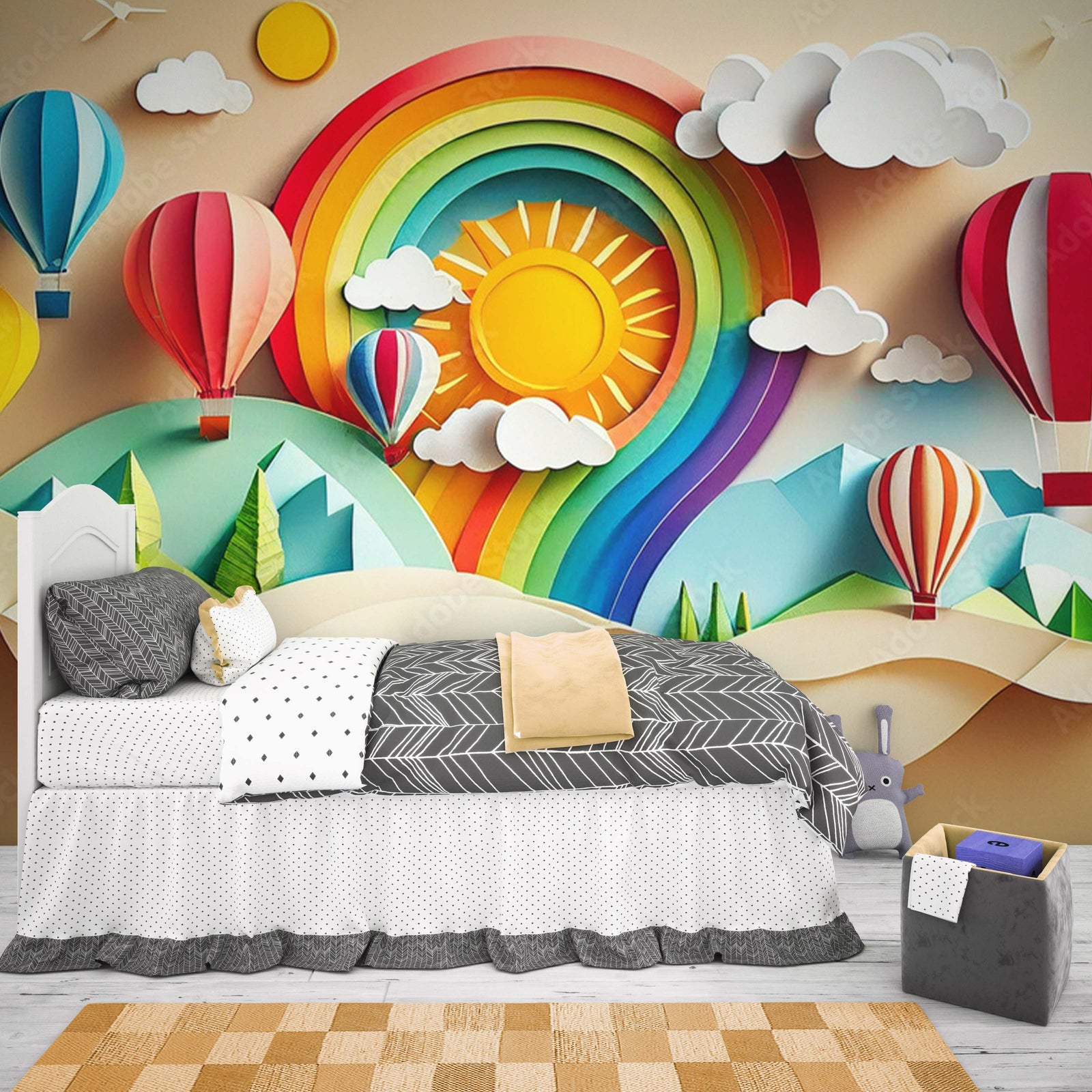 3D Rainbow Wallpaper design for kids – Myindianthings
