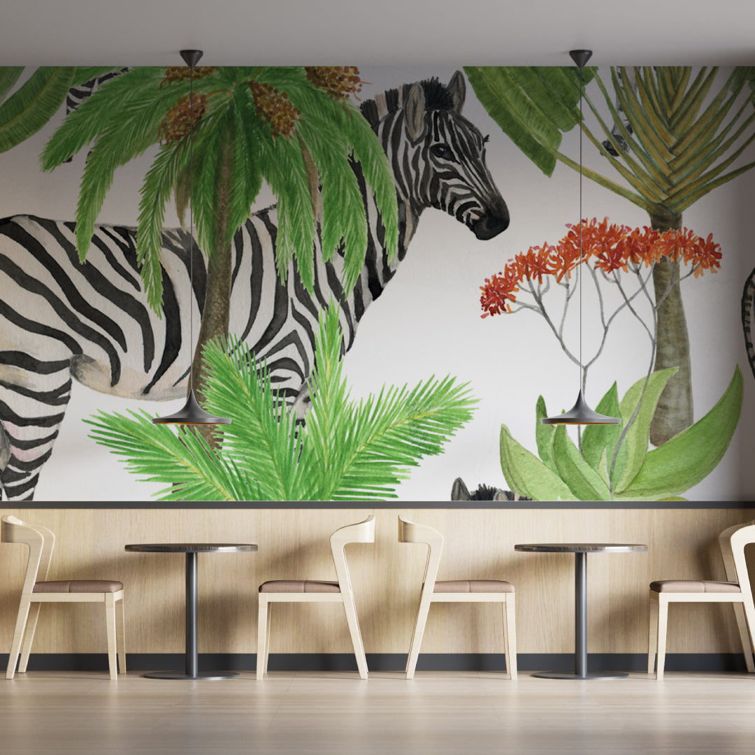 Zebra forest jungle theme Wallpaper – Myindianthings
