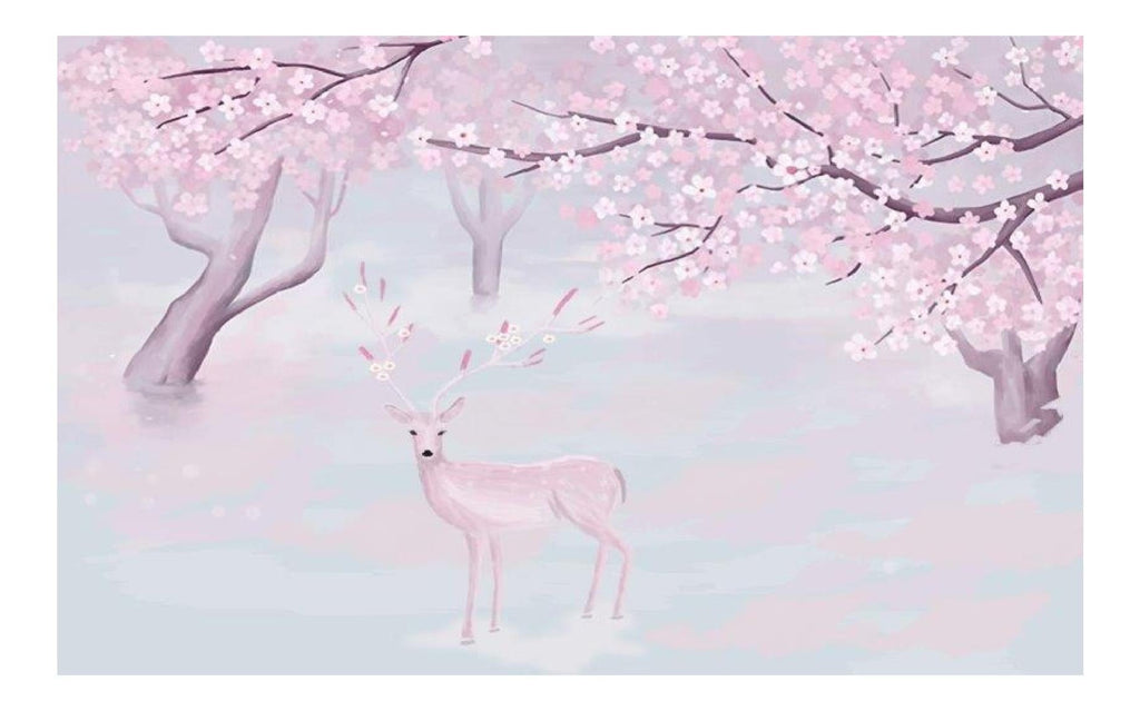 Pink Forest Deer Wallpaper – Myindianthings