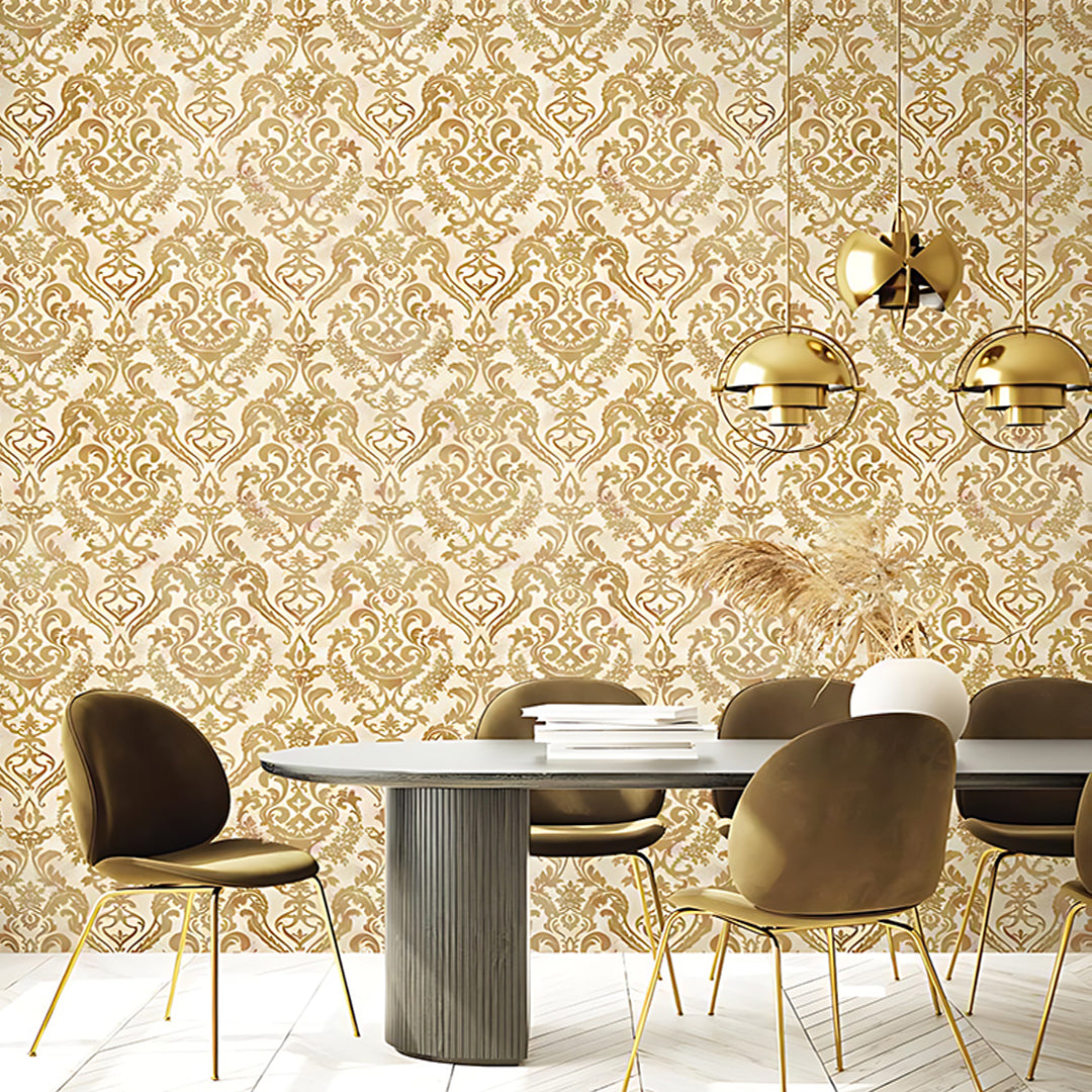 Steps Modern Damask Wallpaper – Myindianthings