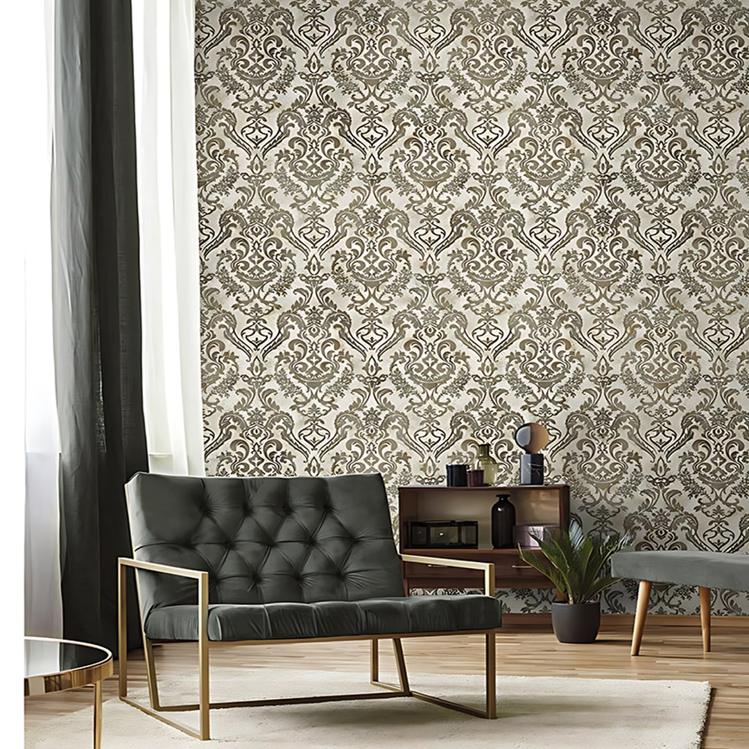 Steps Modern Damask Wallpaper – Myindianthings