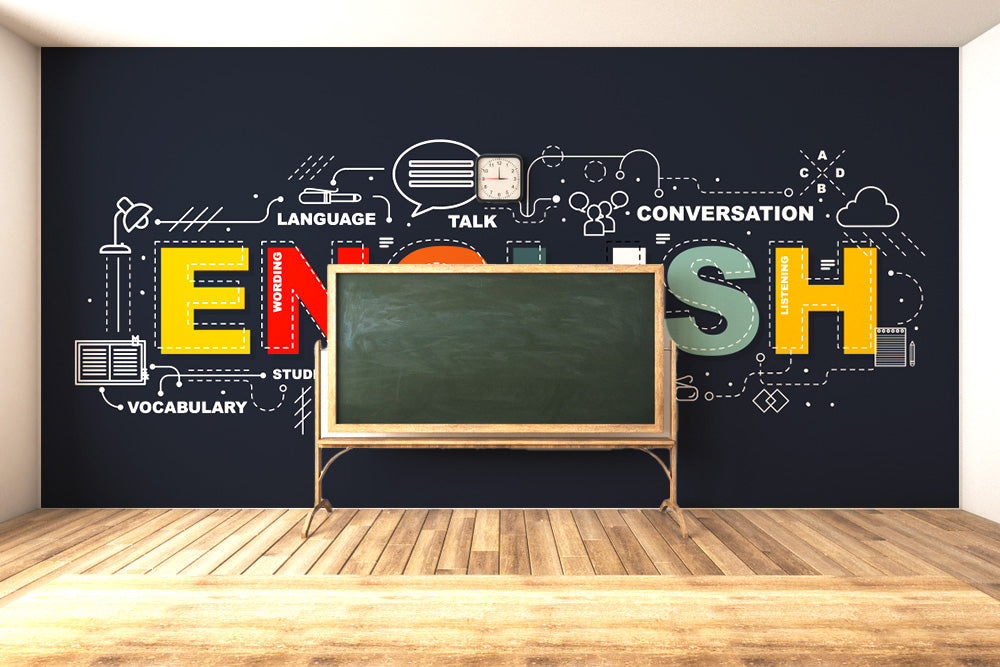 English Class Wallpaper Designs Alphabet Wallpaper Seamless 28" Rolls,