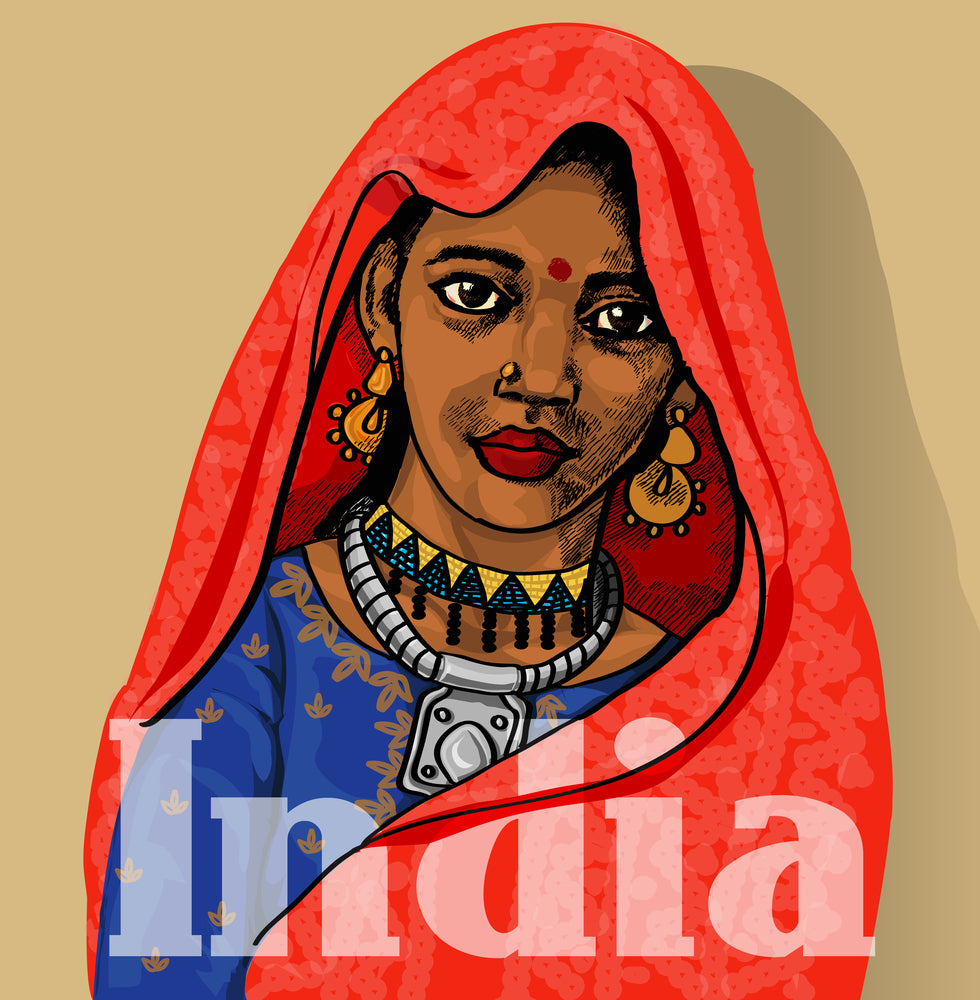 Retro Rajasthani Girl Wallpaper Myindianthings
