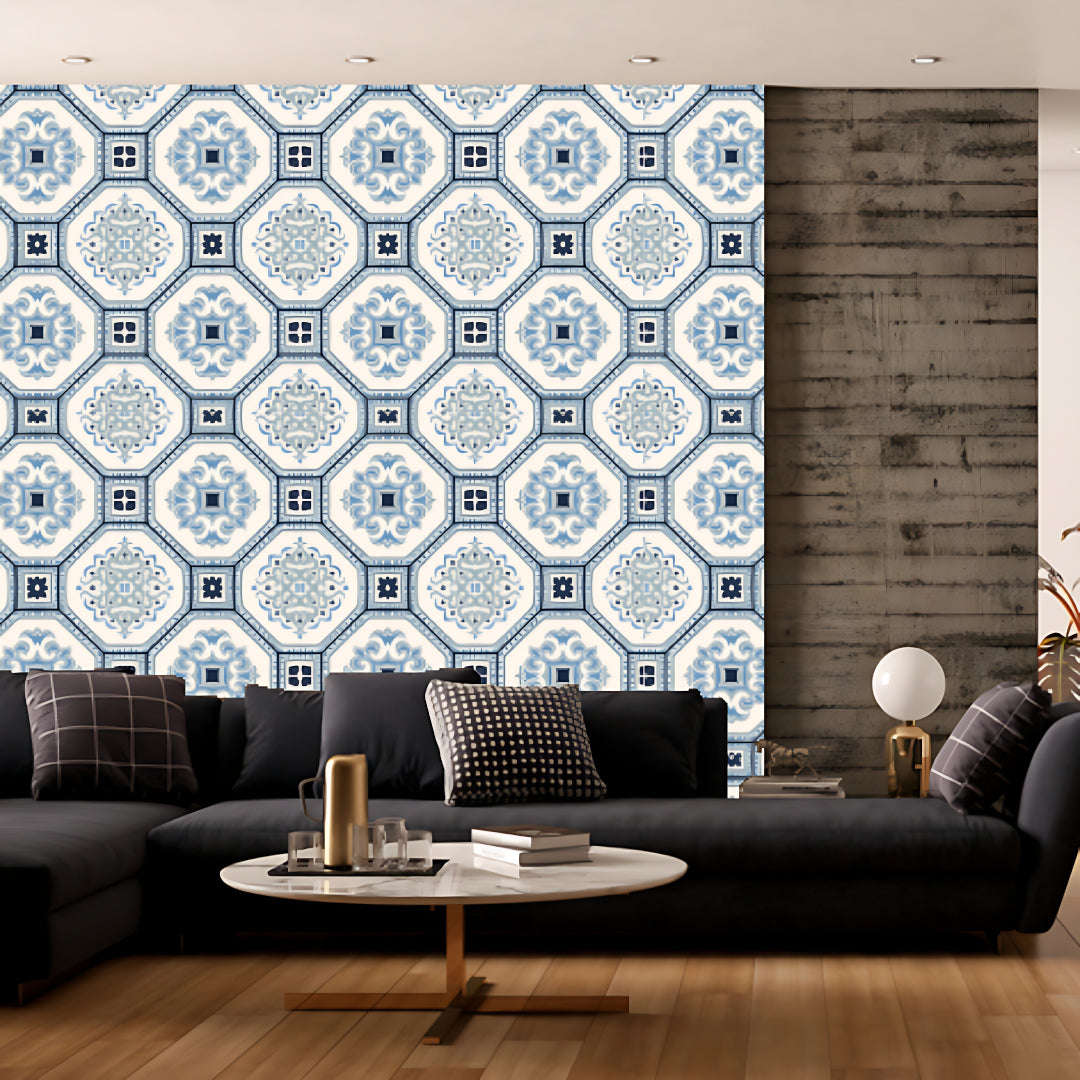 Morrocan Design tile Customised Wallpaper – Myindianthings