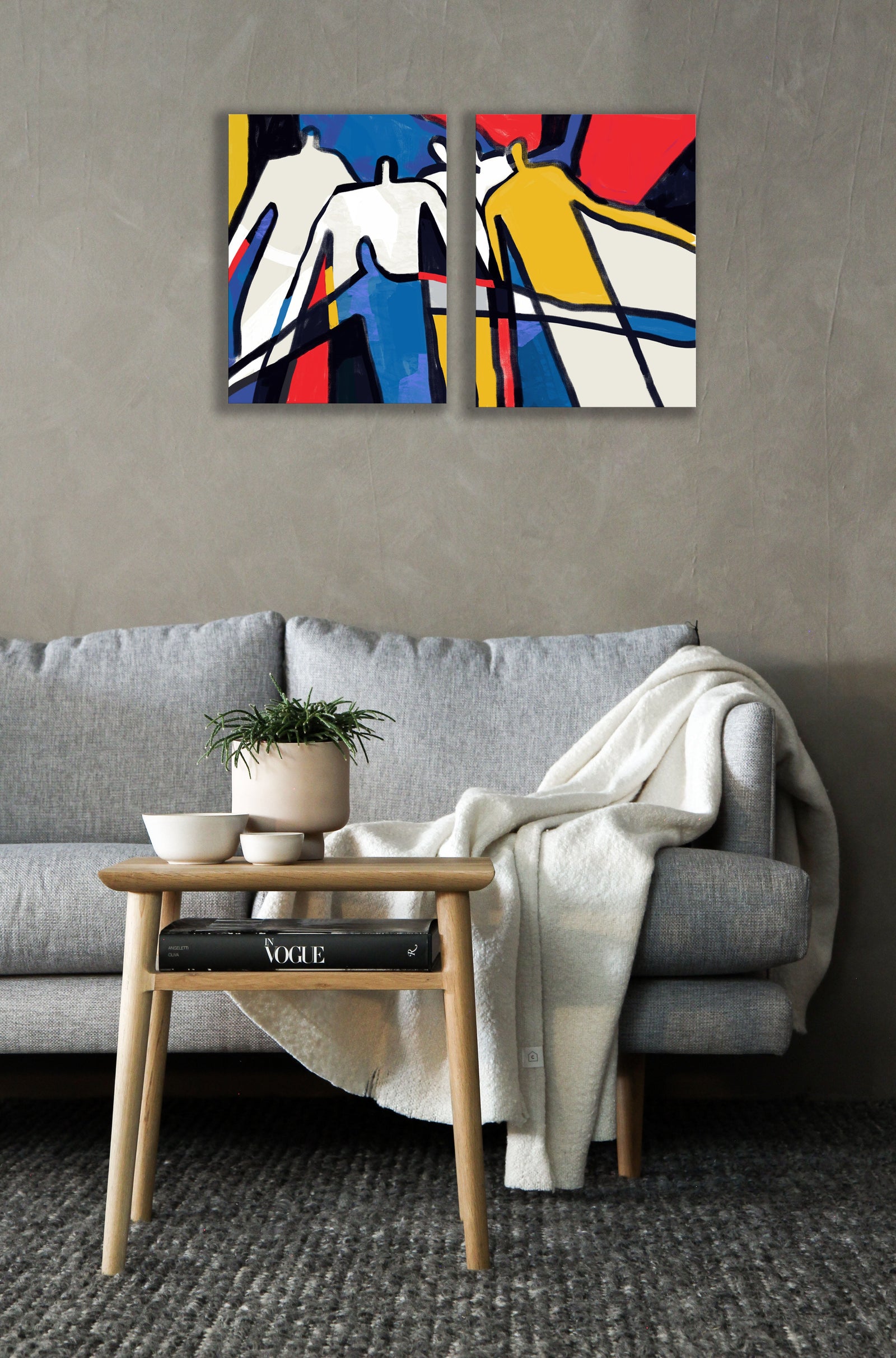 Abstract Section Art, Set Of 2 – Myindianthings