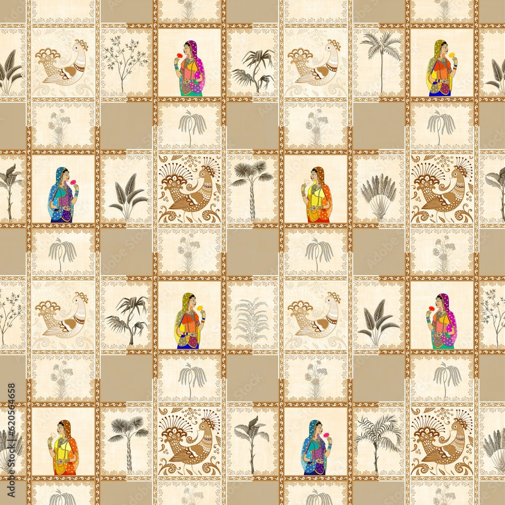 Ancient Indian Pattern Wallpaper – Myindianthings