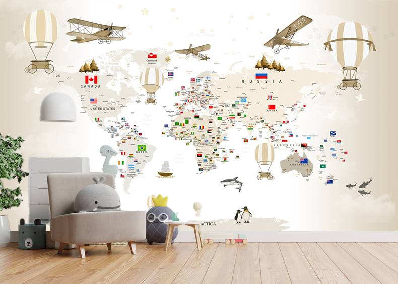 Artistic Atlas map wallpaper – Myindianthings