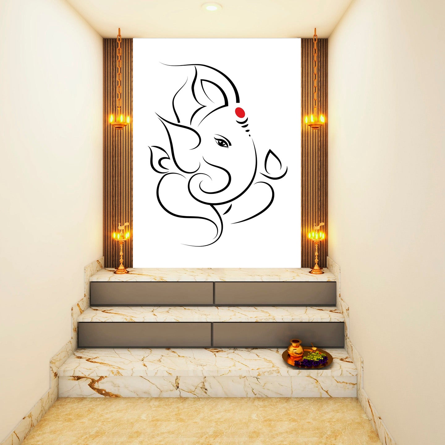 Sketch Of Ganpati With Red Tilak Self Adhesive Sticker Poster ...
