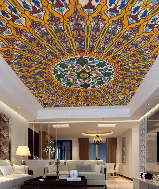 Round Design Ceiling Wallpaper – Myindianthings