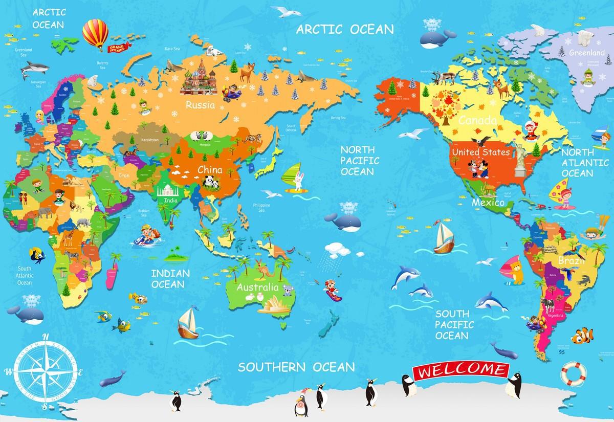 Charted Kid Map Wallpaper – Myindianthings