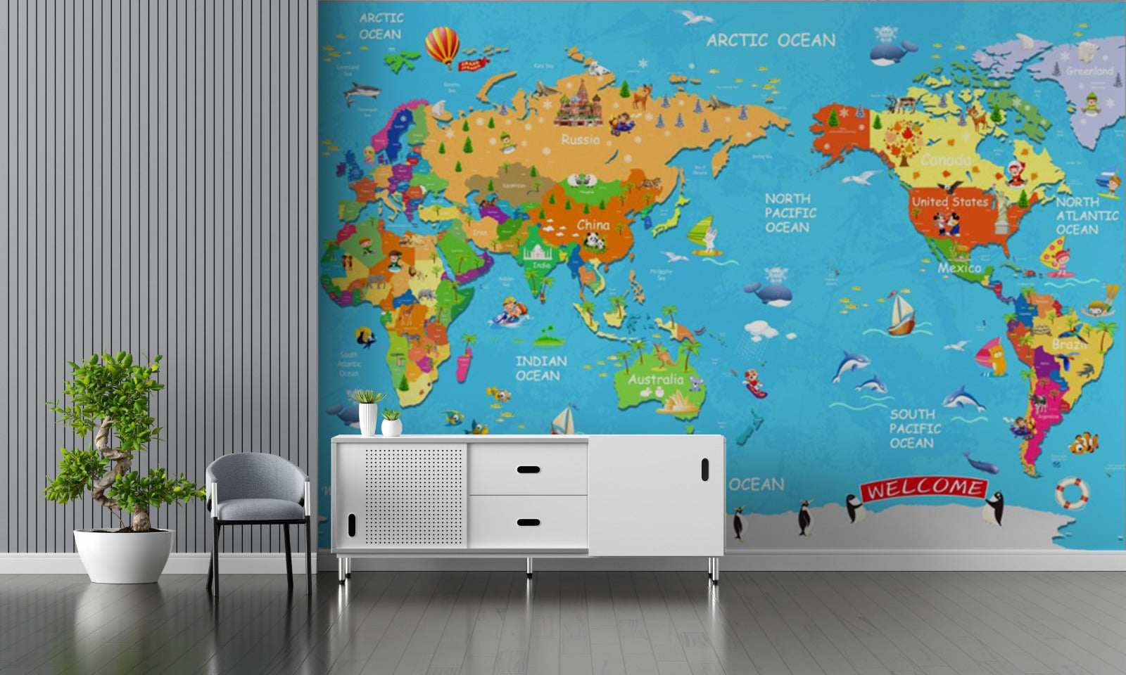 Charted Kid Map Wallpaper – Myindianthings