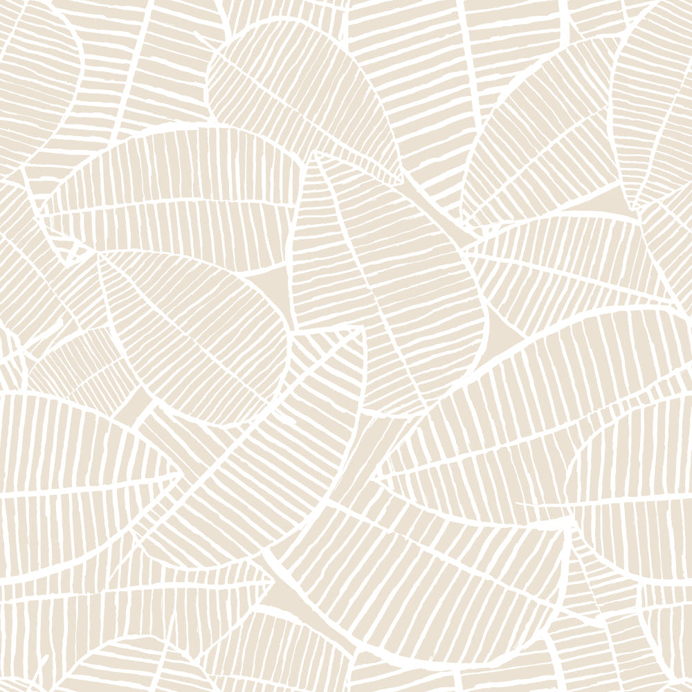 Cream Leaves Pattern Wallpaper – Myindianthings