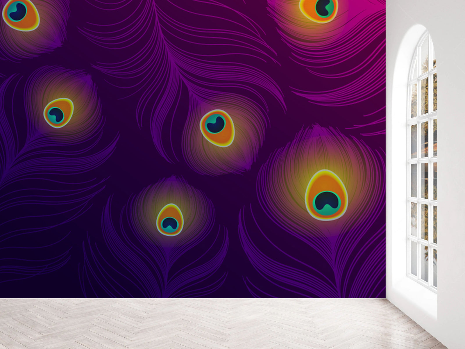 Violet Peacock Feather Wallpaper – Myindianthings