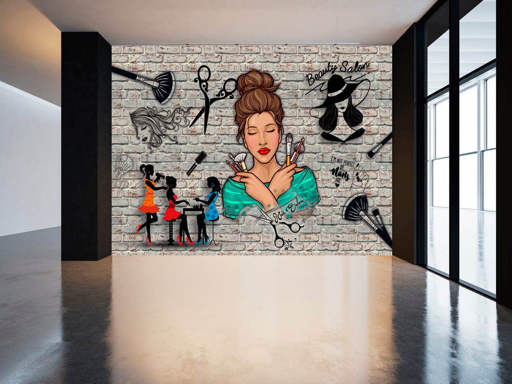 Hair Stylist Wallpaper Designers Ladies Salon Wallpaper Design Ideas