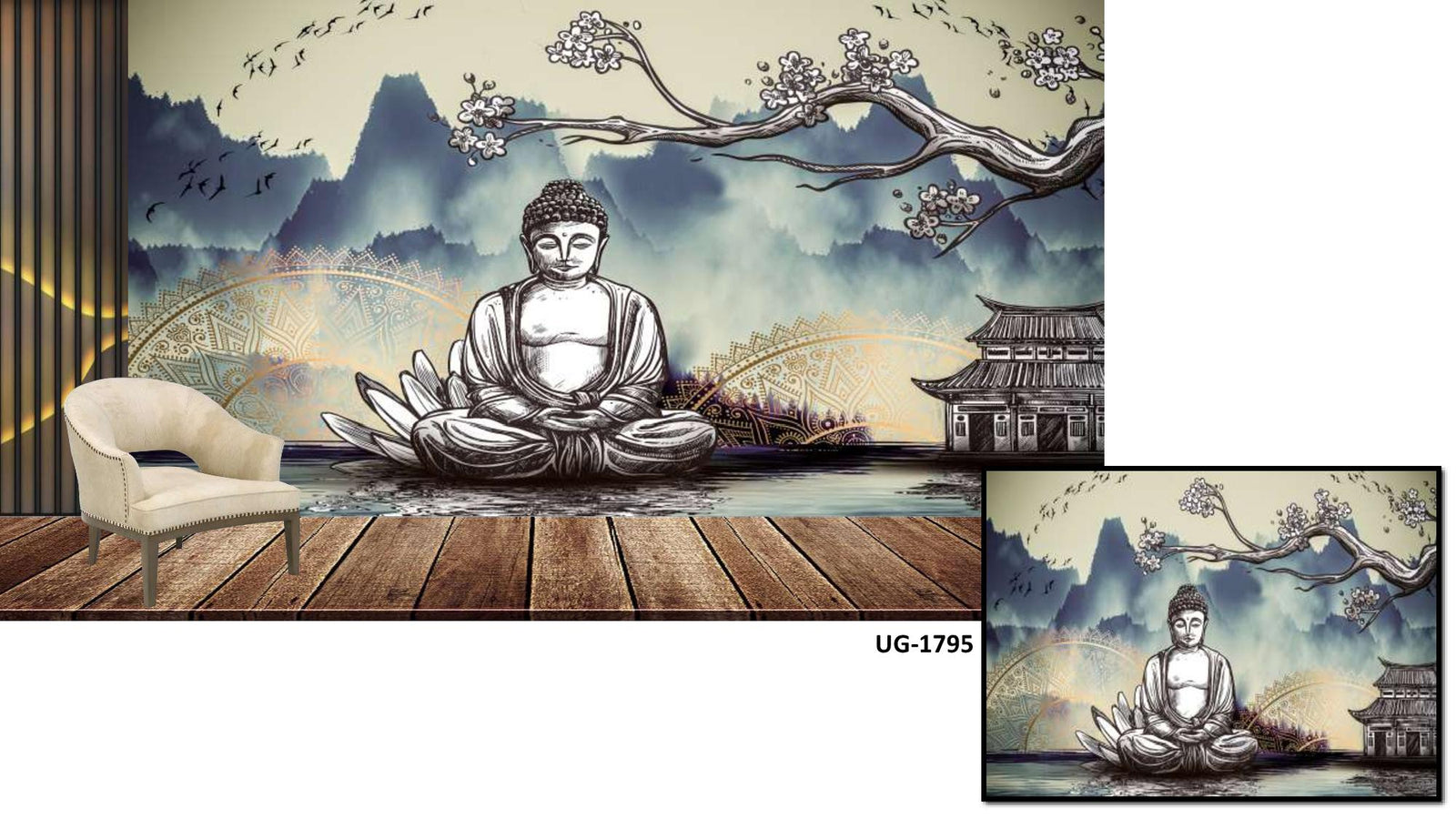 Lord Buddha Blue Art Wallpaper – Myindianthings